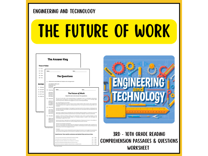 The Future of Work Reading Comprehension Passages & Questions ...