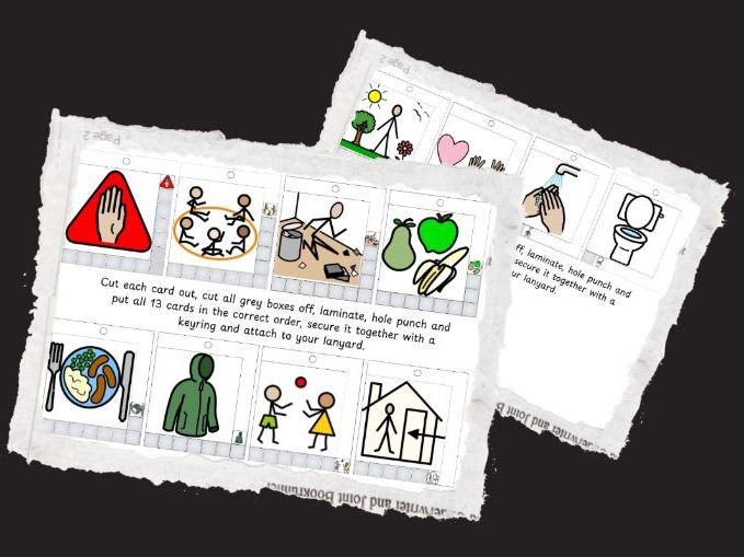 Visual communication lanyard with tabs | Teaching Resources