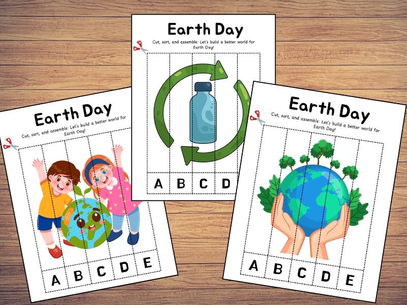 Earth Day Puzzles for Kindergarten No Prep | Teaching Resources