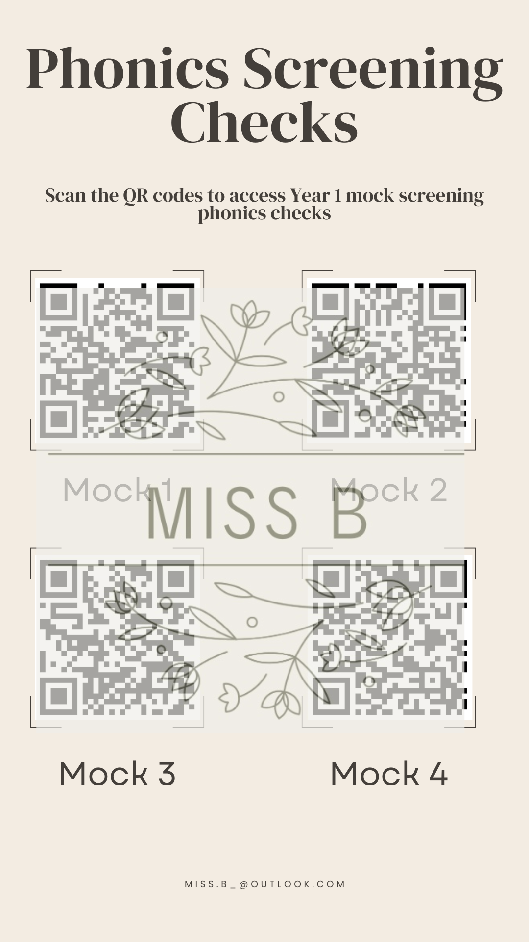 Phonics Screening Mock Checks (QR and PDF) | Teaching Resources