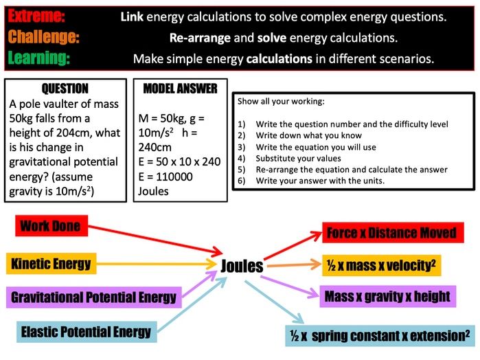 Differentiated Energy Calculations Tasks | Teaching Resources