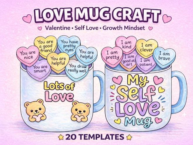 Love Mug Craft | Self Love and Valentine Craft Activity | Growth ...