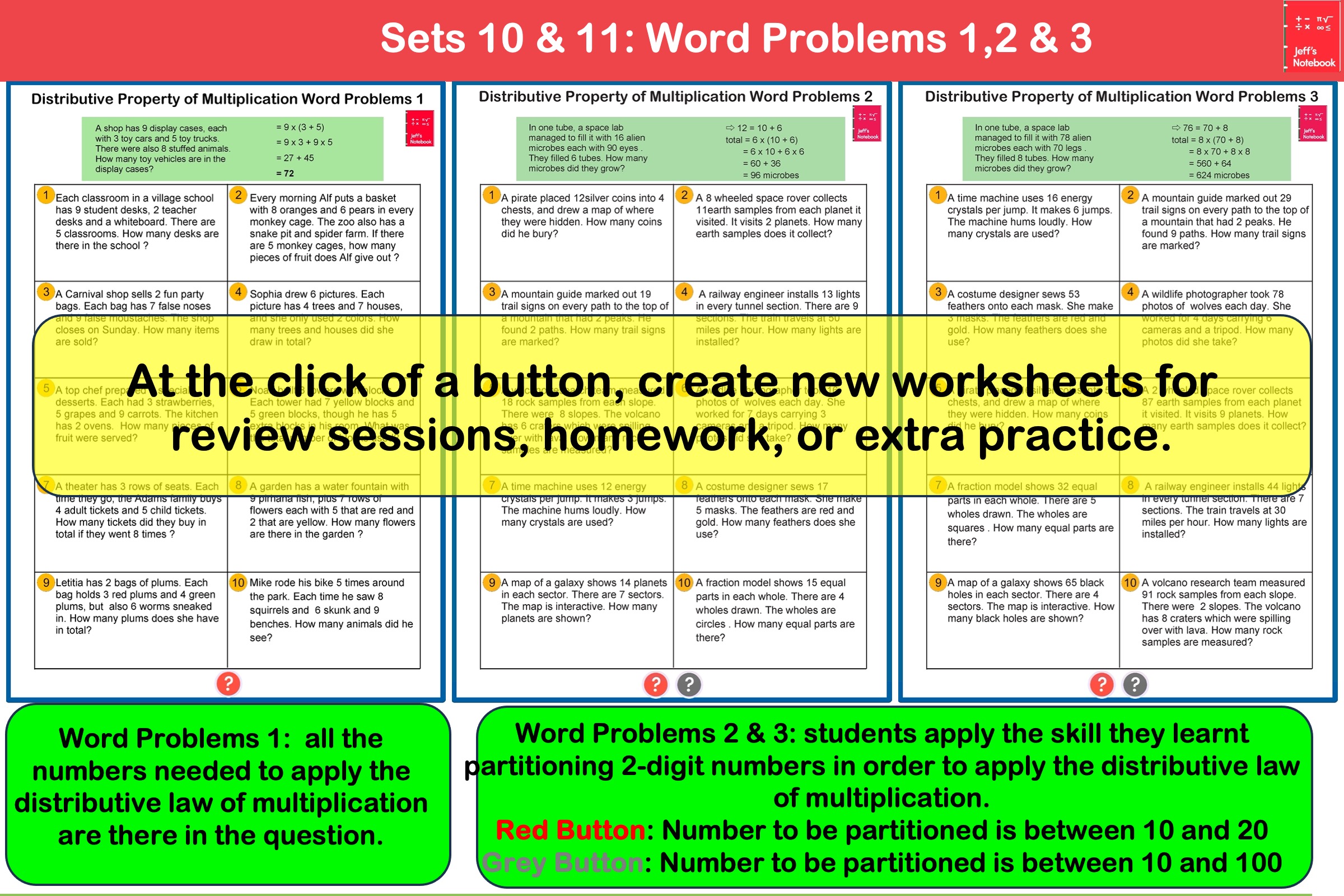 Distributive Law of Multiplication - Year 4 | Teaching Resources