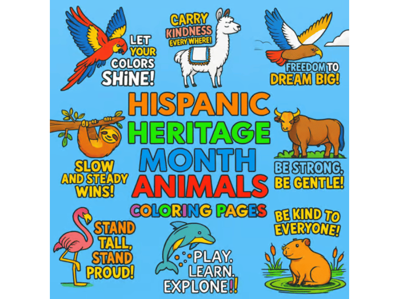 Hispanic Heritage Month Animals Coloring Pages | Inspirational Quotes ...