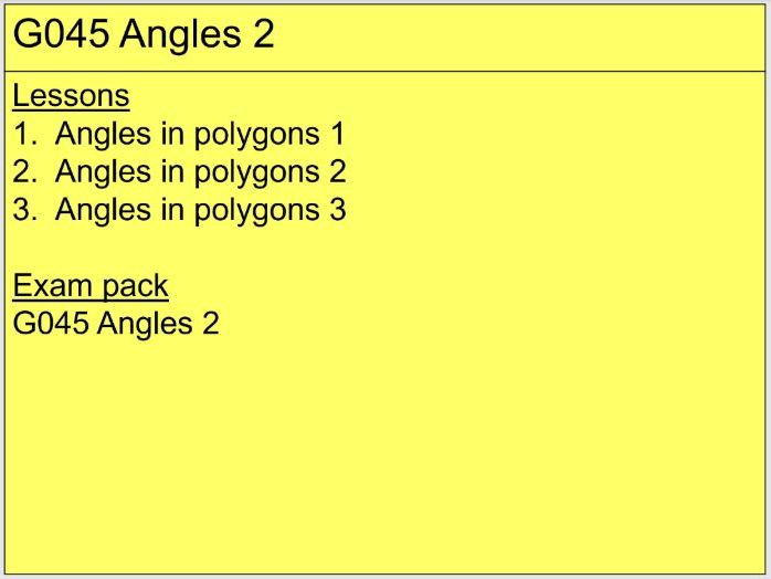 G045 Angles 2 | Teaching Resources