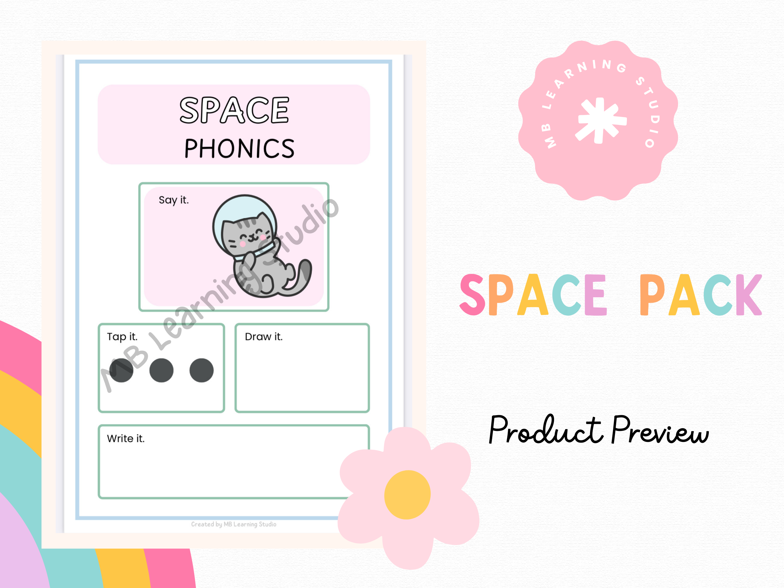 Space Themed Say It, Draw It, Write It Worksheet – Vocabulary and ...