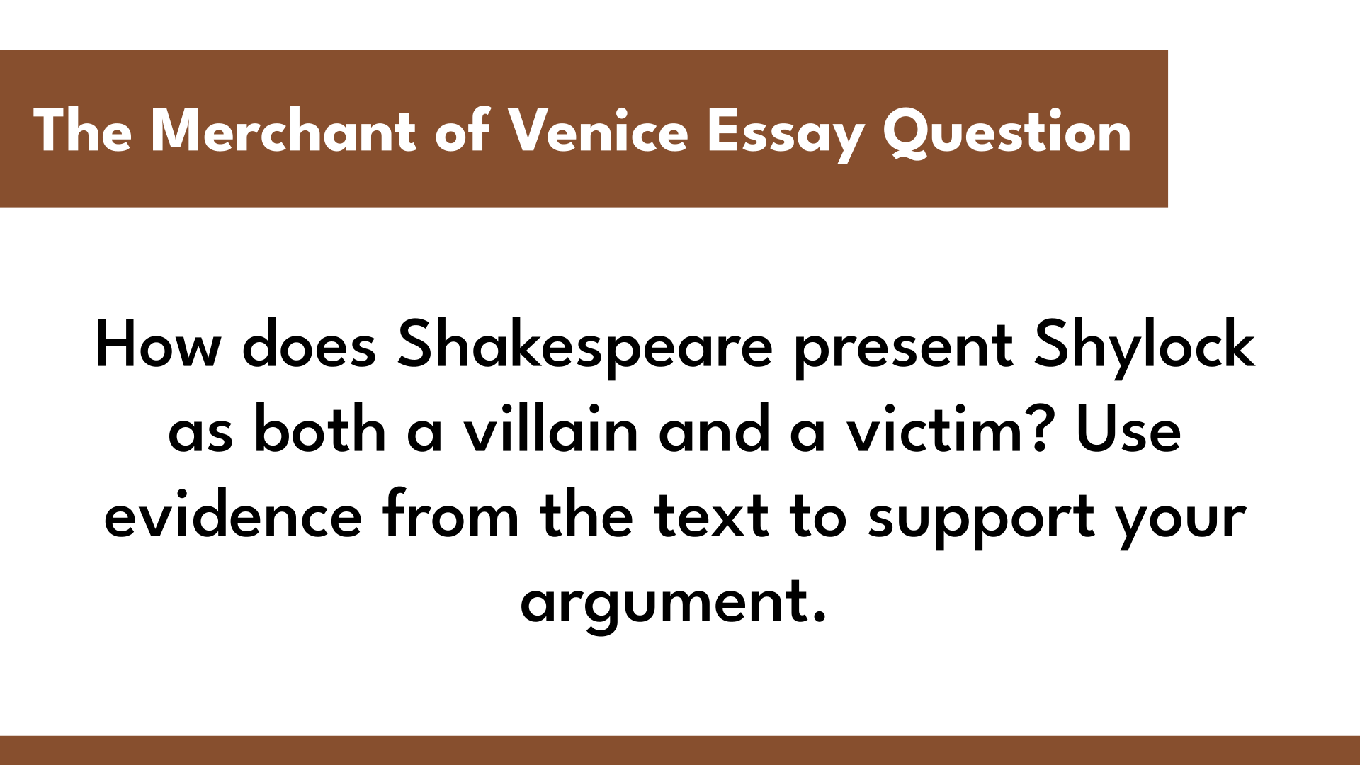 The Merchant of Venice by William Shakespeare Essay Questions ...
