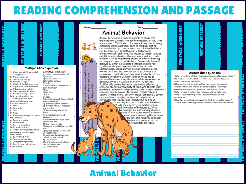 Exploring Animal Behavior: Engaging Reading Passage and Interactive ...