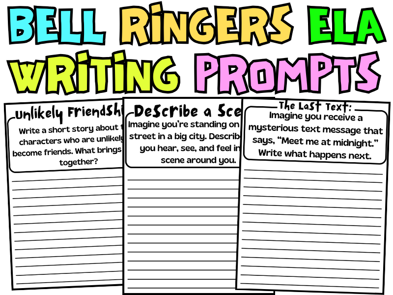 10 Engaging English Bell Ringers Writing Prompts | ELA Warm-Up & Do-Now ...