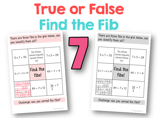 true or false times table activity: 7s | Teaching Resources