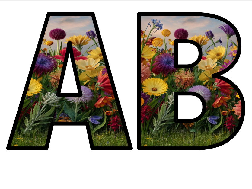 Beautiful Flower Garden Lettering Set Display Title Letters Numbers ...