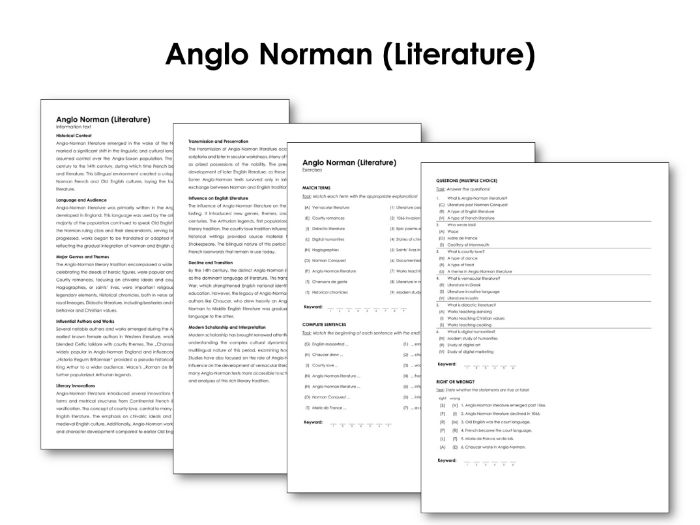 Anglo Norman (Literature) | Teaching Resources