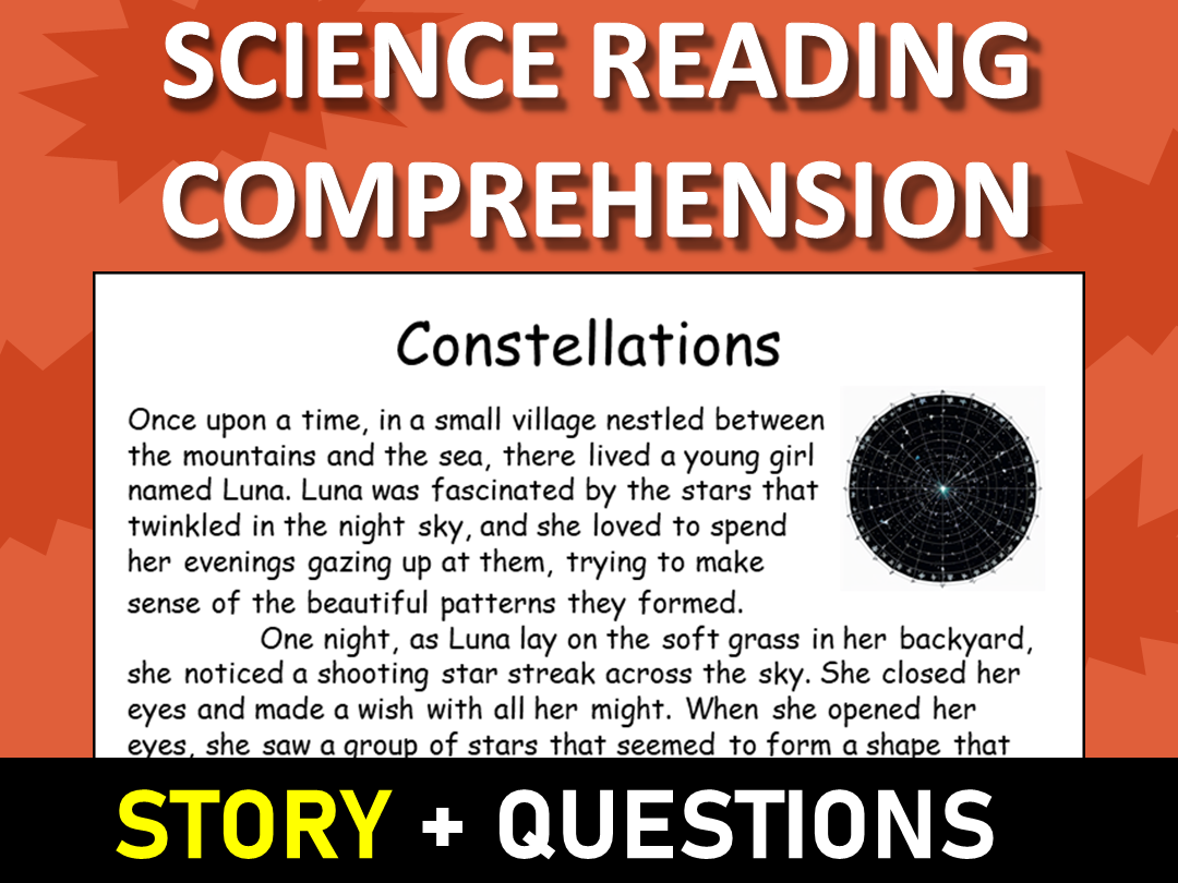 Constellations Reading Science Story Comprehension Questions Worksheet ...