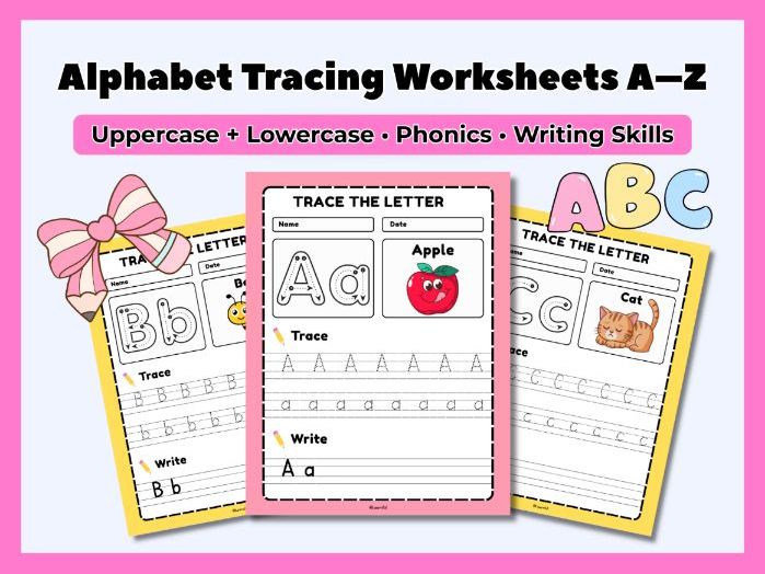 A-Z Handwriting Tracing Worksheets | Teaching Resources