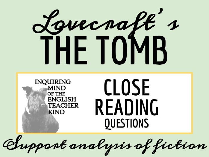 “The Tomb” by H.P. Lovecraft Quiz and Close Reading Worksheet Bundle ...