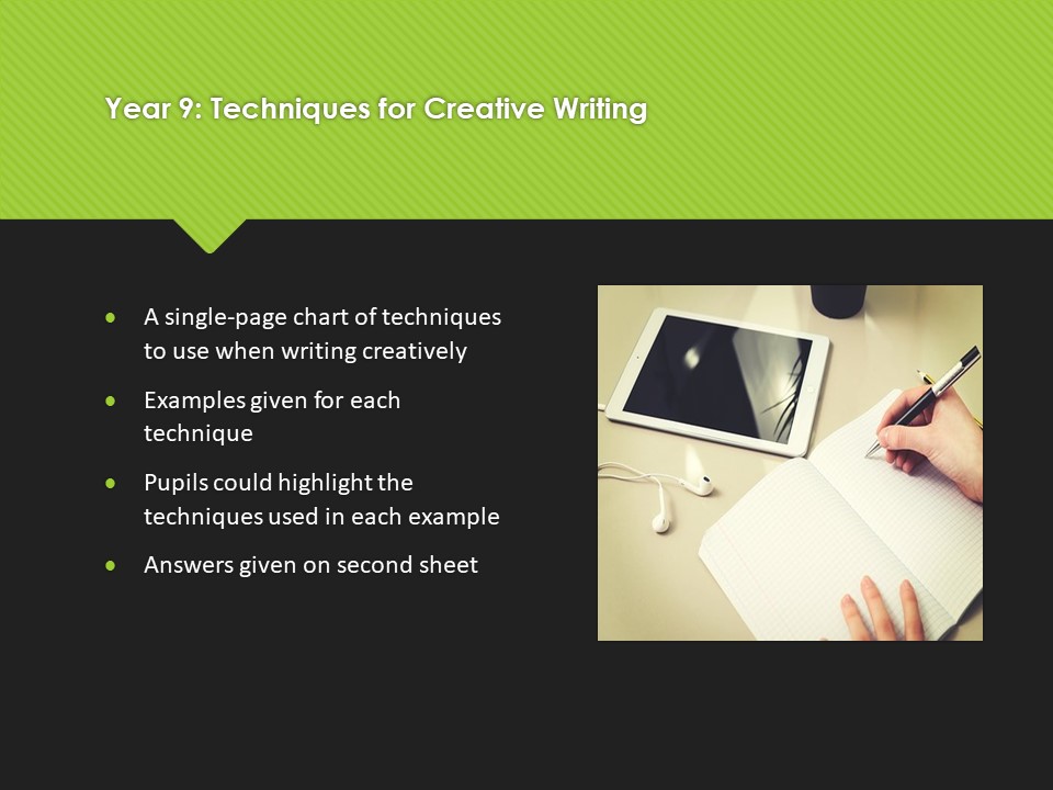 Year 9 Creative Writing Techniques Teaching Resources Year 9 Creative Writing Techniques Teaching Resources