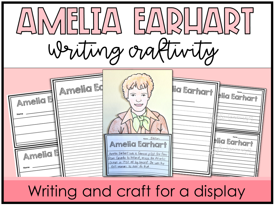 Amelia Earhart Reading Comprehension and Writing Craftivity | Teaching ...