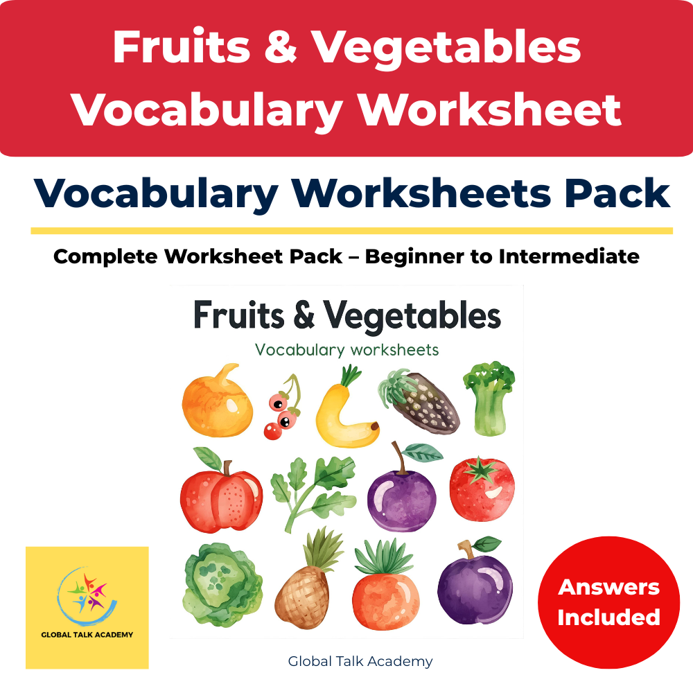 Fruits & Vegetables Vocabulary – ESL Worksheet | Teaching Resources