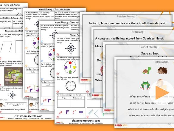 Free Year 3 Turns And Angles Summer Block 3 Step 1 Maths Lesson Pack By