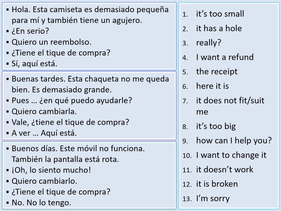 Claro 2 unit 4.5 ¡Es imposible comprar así! (shopping, direct object ...