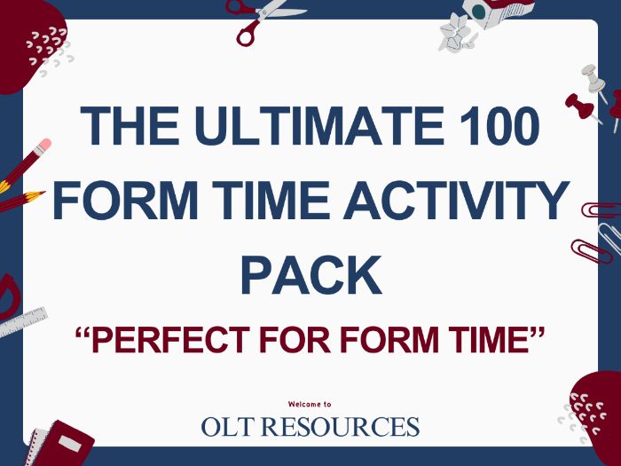 The Ultimate 100 Form Time Activity Ideas List | Engaging & Easy to Use ...