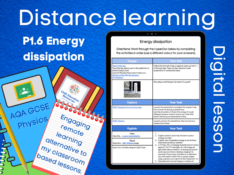 P1 Conservation and dissipation of energy: Distance learning bundle ...
