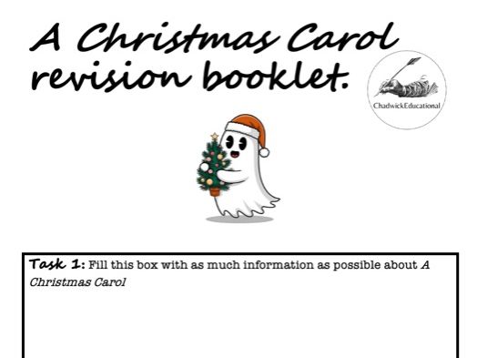GCSE: A Christmas Carol Revision Booklet | Teaching Resources