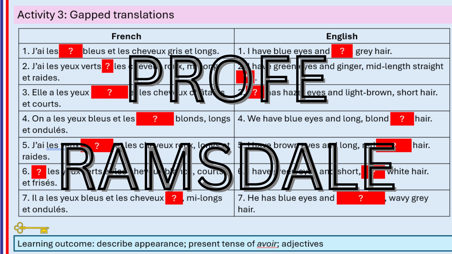 Allez 1 - Module 1 Unit 3 - Mon autoportrait | Teaching Resources
