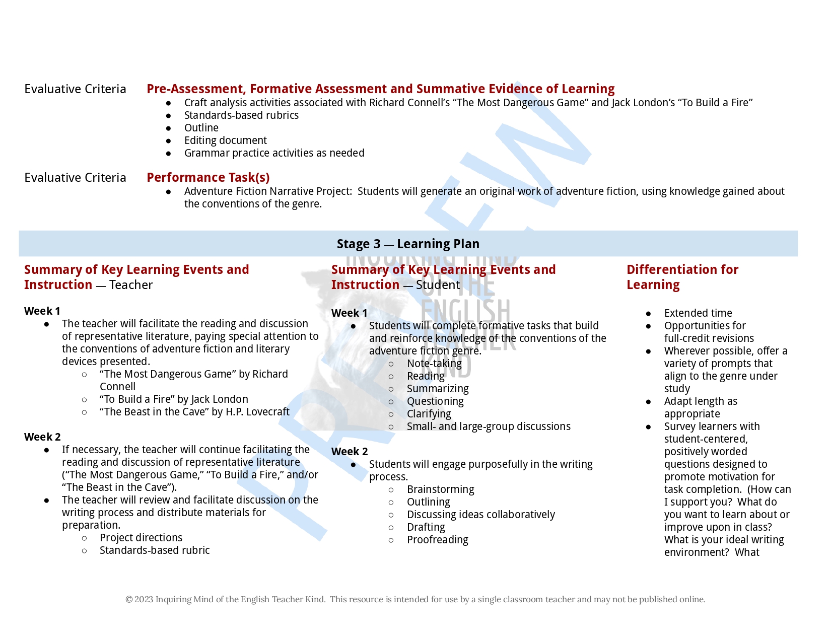 High School Creative Writing Unit Plan For Adventure Fiction Teaching Resources high-school-creative-writing-unit-plan-for-adventure-fiction-teaching-resources