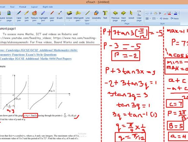 Graphing Trigonometry Function Add Maths 0606 GCSE IGCSE AP IB HL 