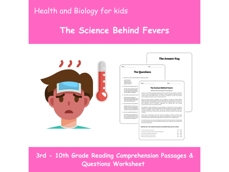 Health and Biology for Kids Reading Comprehension Passages & Questions ...