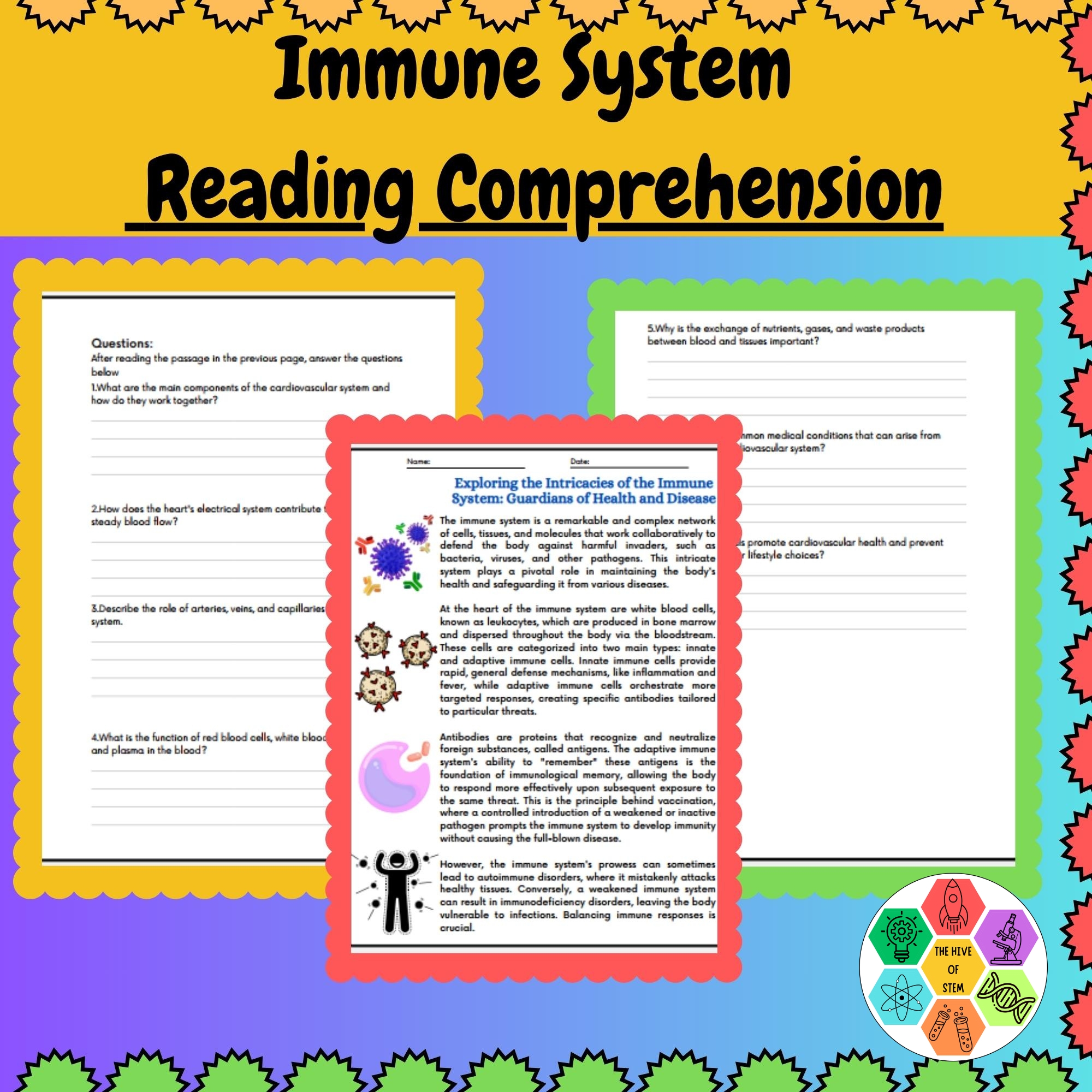Human Body Systems | Immune System | Reading Comprehension | Teaching ...