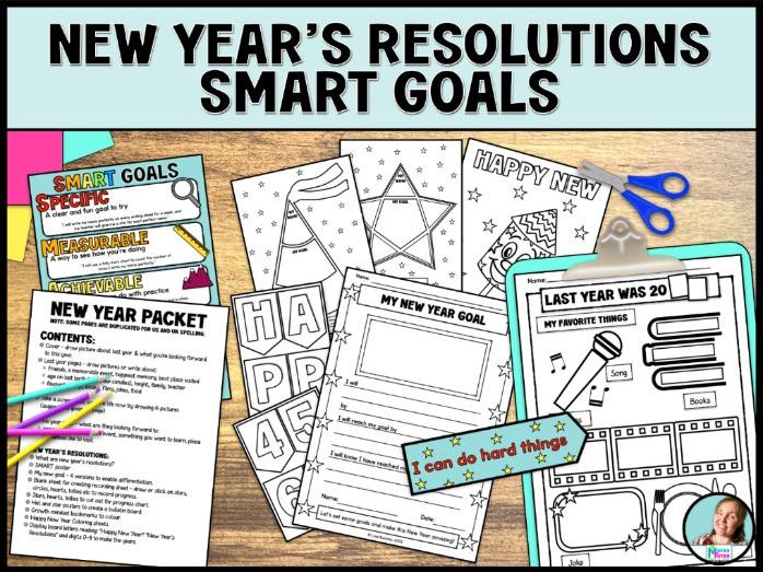 New Year's Resolutions SMART Goal Setting | Teaching Resources