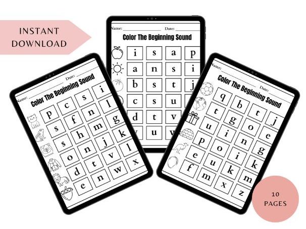 Color the Beginning Sound Worksheets | Teaching Resources
