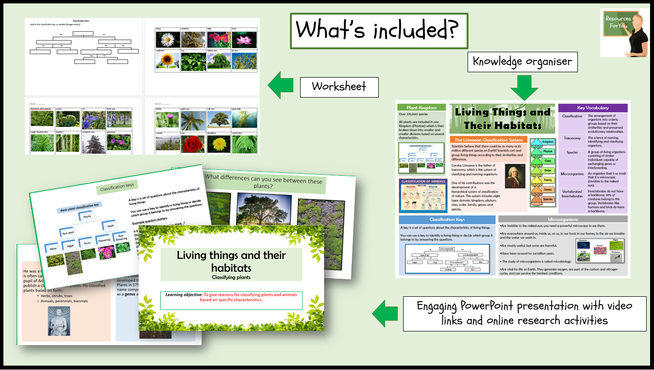 Science Living Things and Their Habitats Year 6 Classifying Plants ...