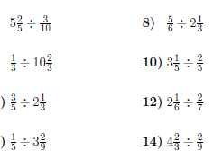 Division between fractions and mixed numbers worksheet (with solutions ...