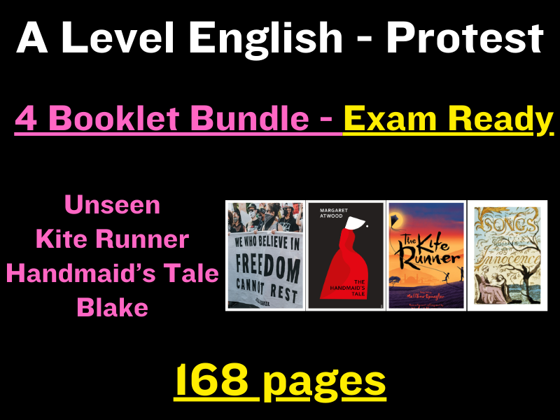A Level Literature (Lit): Paper 2 Bundle - Unseen, Handmaid's Tale ...