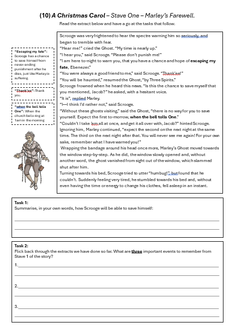 A Christmas Carol LA Extract Booklet (COMPLETE) | Teaching Resources