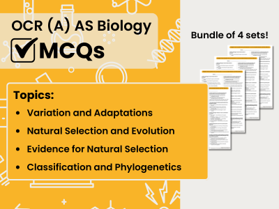 OCR (A) AS Bio MCQs: Variation and Adaptations, Natural Selection and ...