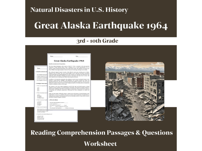 Great Alaska Earthquake of 1964 Reading Comprehension Passages ...