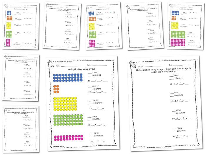 Year 3 arrays - counting in 2s, 5s, 10s, 3s and 4s multiplication ...