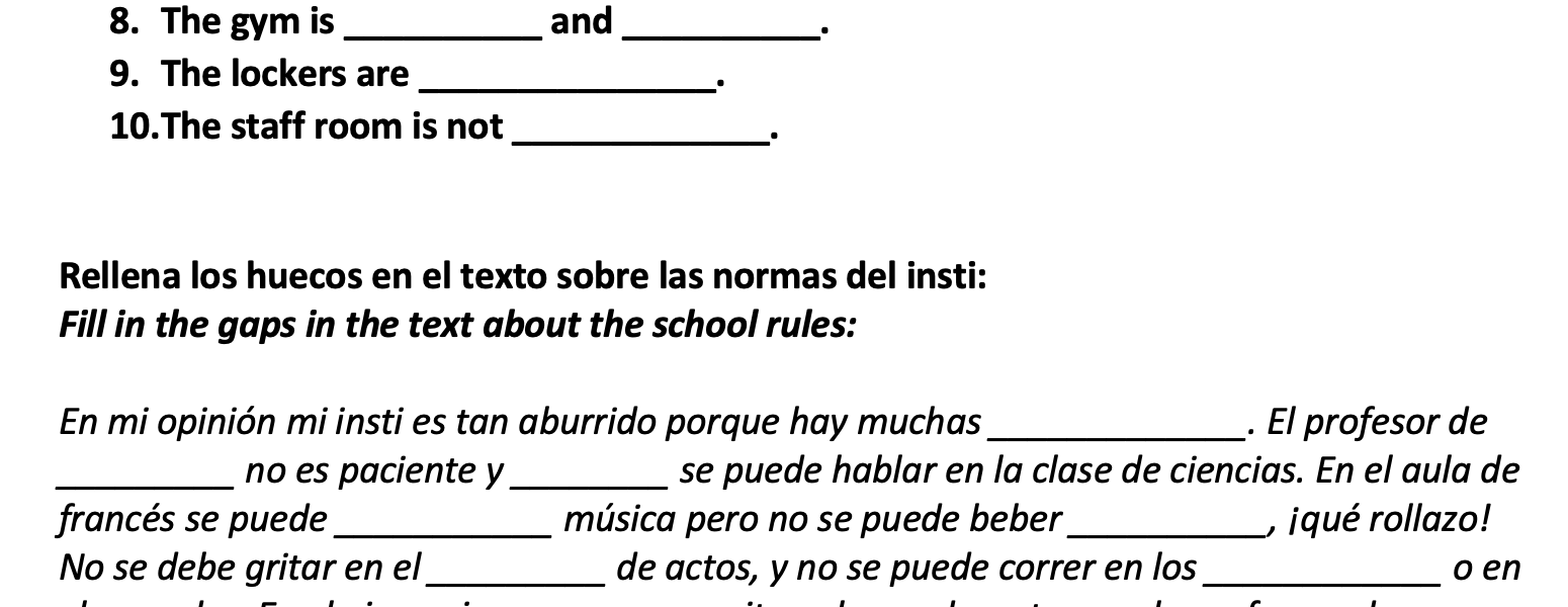 Claro 1 Mi insti 6.4 Lo que hay en mi insti | Teaching Resources