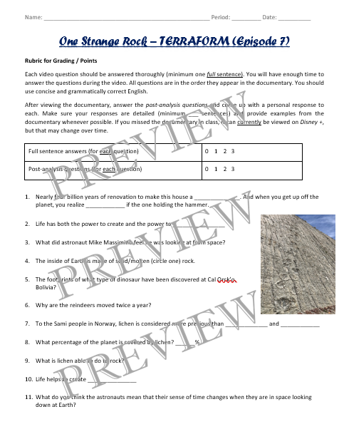 One Strange Rock TERRAFORM (Video Guide) | Teaching Resources