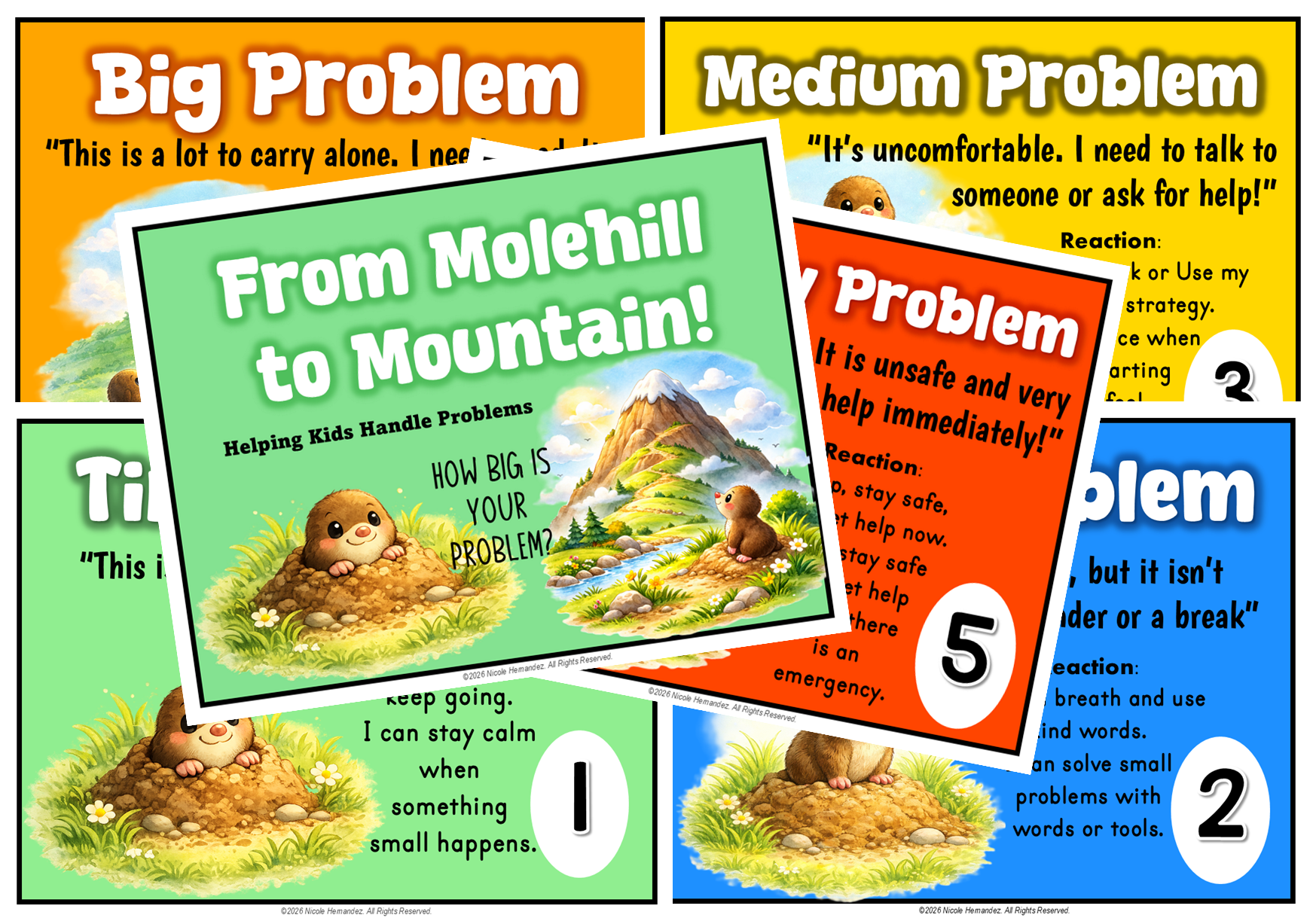 Molehill to Mountain Problem Size Posters -Emotional Regulation Visuals ...