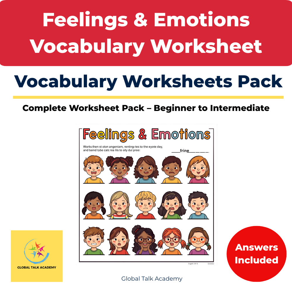 Feelings & Emotions Vocabulary – ESL Worksheet | Teaching Resources