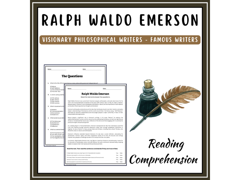 Ralph Waldo Emerson Reading Comprehension Passages & Questions ...