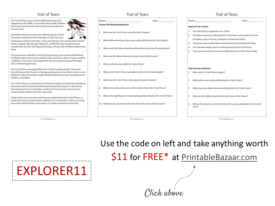 Trail Of Tears Worksheet Pdf Trail Of Tears | TPT