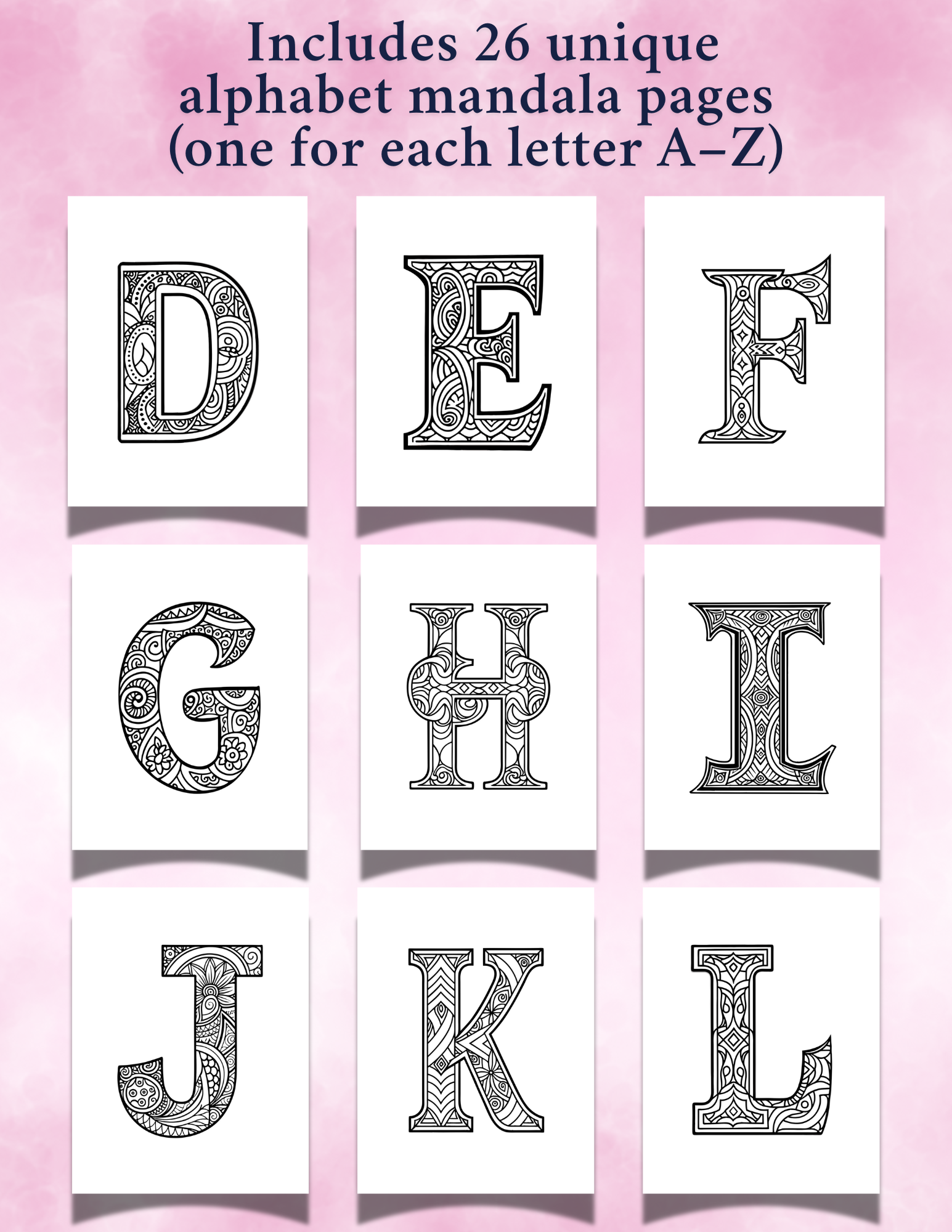 Mandala Alphabet Coloring Pages, A to Z Fun & Creative Learning for ...