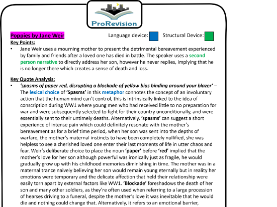 GCSE English Lit P&C Poetry Bundle (Separate Files) | Teaching Resources