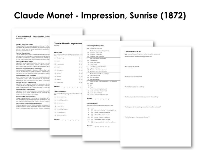 Claude Monet - Impression, Sunrise (1872) | Teaching Resources